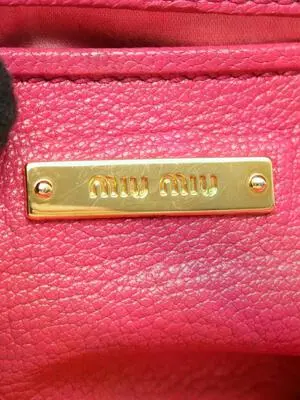 Miu Miu Madras Leather Tote Bag
