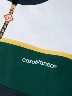 Casablanca Panelled Zip-up Hoodie