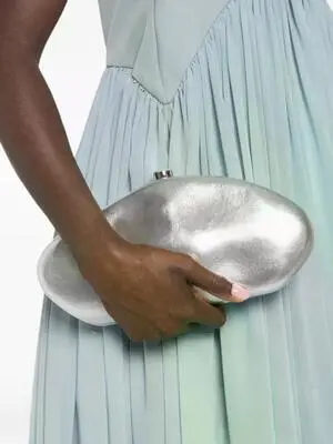 Cult Gaia Thr Caldera Metallic-effect Pebble Clutch Bag
