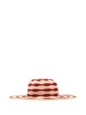 Fendi Striped Crochet Hat - Pink