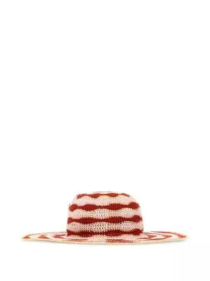 Fendi Striped Crochet Hat - Pink