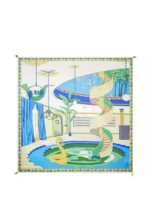 Tory Burch The Pool Silk Scarf - Neutrals