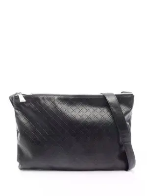 Bottega Veneta 2000s Large Intrecciato Messenger Bag - Black