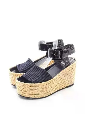 Celine 2010s Wedge-heel Espadrilles - Black