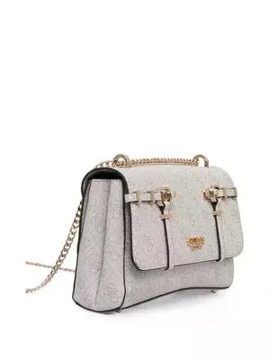 Guess Leona Monogram-print Chain-strap Shoulder Bag - Neutrals