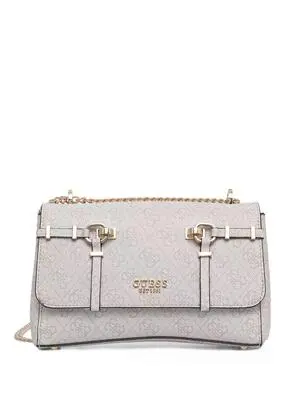 Guess Leona Monogram Shoulder Bag - Neutrals