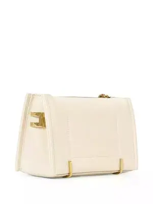 Elisabetta Franchi Logo Plaque Clutch Bag - Neutrals