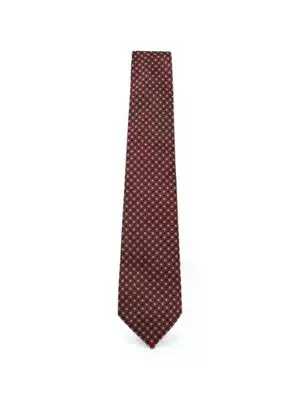 Canali Silk Floral Print Neck Tie - Pink