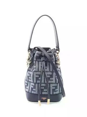 Fendi Mini Montresor Ff Jacquard Handbag - Blue