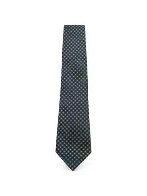 Canali Geometric-pattern Silk Tie - Grey