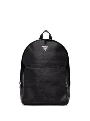 Guess Milano Textured Logo-plaque Backpack - Black