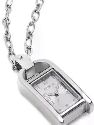 INVICTA Rectangular Face Necklace Watch - Silver