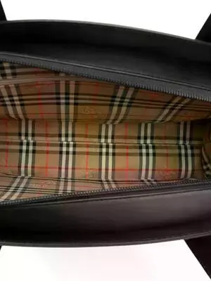Burberry House Check Trimmed Leather Handbag