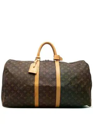 LOUIS VUITTON 1997 Monogram Keepall 55 Travel Bag - Brown