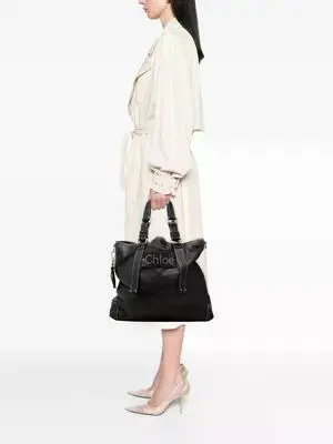 Chloé Lambskin Studded Patsy Tote Bag - Black