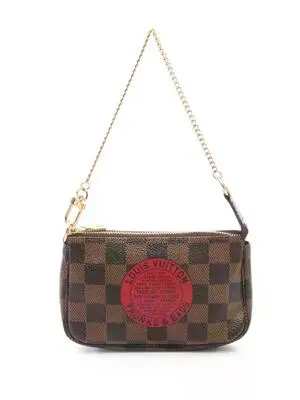 LOUIS VUITTON Damier Ebene Mini Pochette Accessoires Handbag - Brown