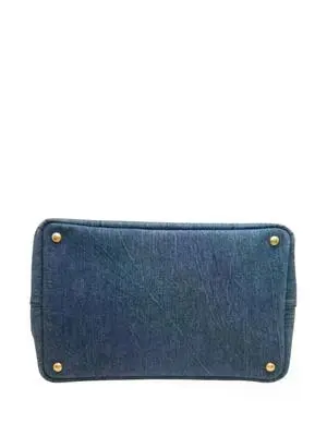 Prada 2013-2026 Denim Canapa Logo Satchel