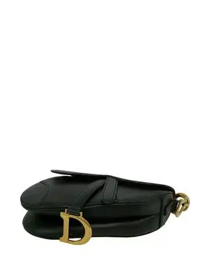 Dior Mini Smooth Calfskin Saddle Bag Satchel - Black