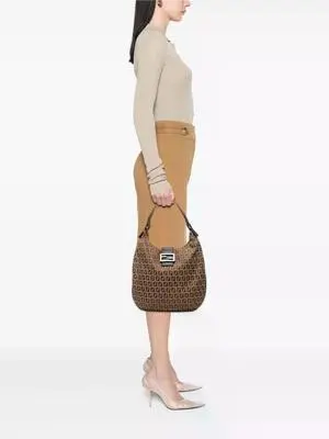 Fendi 2010-2010 Zucchino Canvas Shoulder Bag - Brown