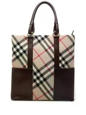 Burberry Supernova Check Wool Tote Bag - Neutrals