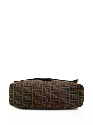 Fendi 2000-2010 Zucca Canvas Mamma Forever Zip Shoulder Bag