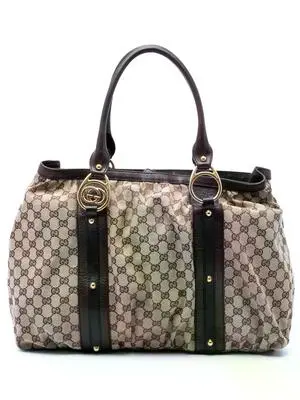 Gucci Gg Canvas Interlocking G Tote Bag - Neutrals