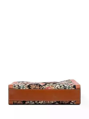 Celine Small Floral Jacquard Vertical Cabas Satchel - Black