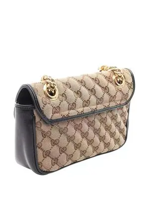 Gucci Gg Marmont Matelassé Diagonal Shoulder Bag - Neutrals