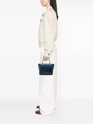 Celine Nano Grained Calfskin Belt Bag Satchel - Blue
