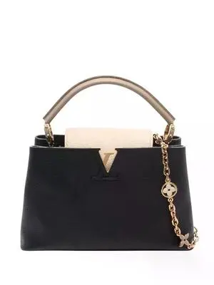 LOUIS VUITTON 2013-2025 Taurillon Capucines Mm Satchel - Black