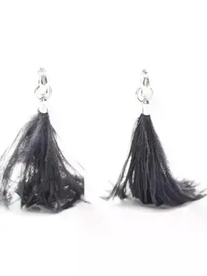 JIL SANDER Feather Hoop Earrings