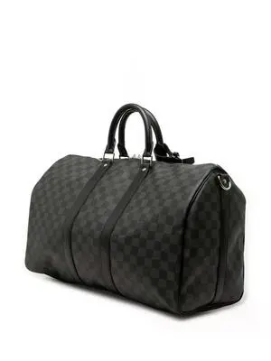 LOUIS VUITTON Damier Graphite Keepall Bandouliere 45 Travel Bag - Black