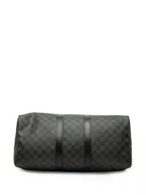 LOUIS VUITTON Damier Graphite Keepall Bandouliere 45 Travel Bag - Black