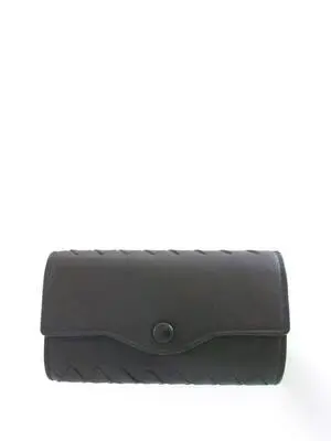 Bottega Veneta 1990-2000 Nappa Intrecciato 6 Ring Case Key Holder - Black