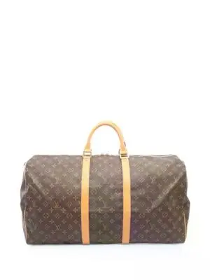 LOUIS VUITTON 2001 55 Monogram Keepall Boston Bag - Brown