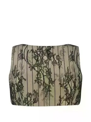 Moschino Cropped Lace Overlay Top
