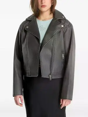 Guess Quilted Panel Belted Jacket - Grey