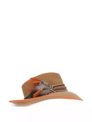 ALEXIA ALVAREZ DE TOLEDO Wide-brim Hat With Feather Detail