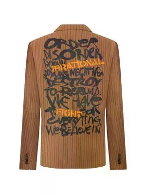 Moschino Pinstripe Graffiti-print Suit