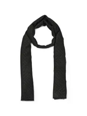 Emporio Armani Logo-jacquard Scarf - Black