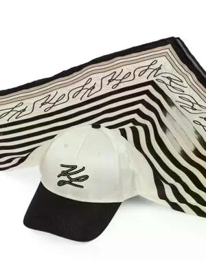 Karl Lagerfeld Autograph Logo-embroidered Baseball Cap - Neutrals