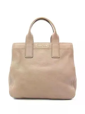 Miu Miu 2000s Vitello Caribu Tote Bag - Neutrals
