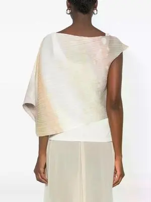 Issey Miyake Asymmetric-design Pleated Top