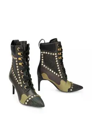 Moschino Crystal-embellished Camouflage-print Boots