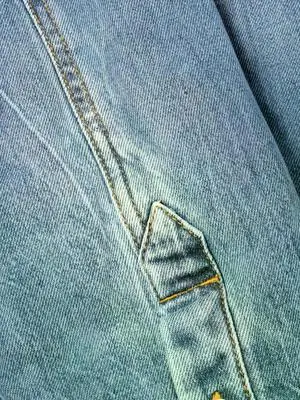 Gucci Indigo Denim Shirt Jacket With Embellished Logo