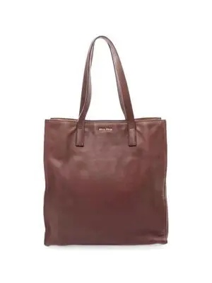 Miu Miu 2000s Leather Tote Bag - Brown
