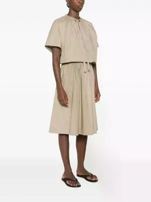 Sú Tie-fastening Gathered-detailing Midi Dress