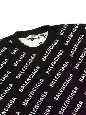 Balenciaga Logo Pattern Crew Neck Sweater