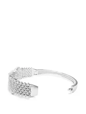 HZMER JEWELLERY Sitara Crystal-embellished Cuff Bracelet - Silver