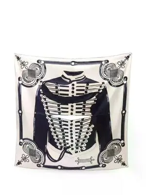 Hermès Brandebourgs Tattoo Silk Scarf - Neutrals